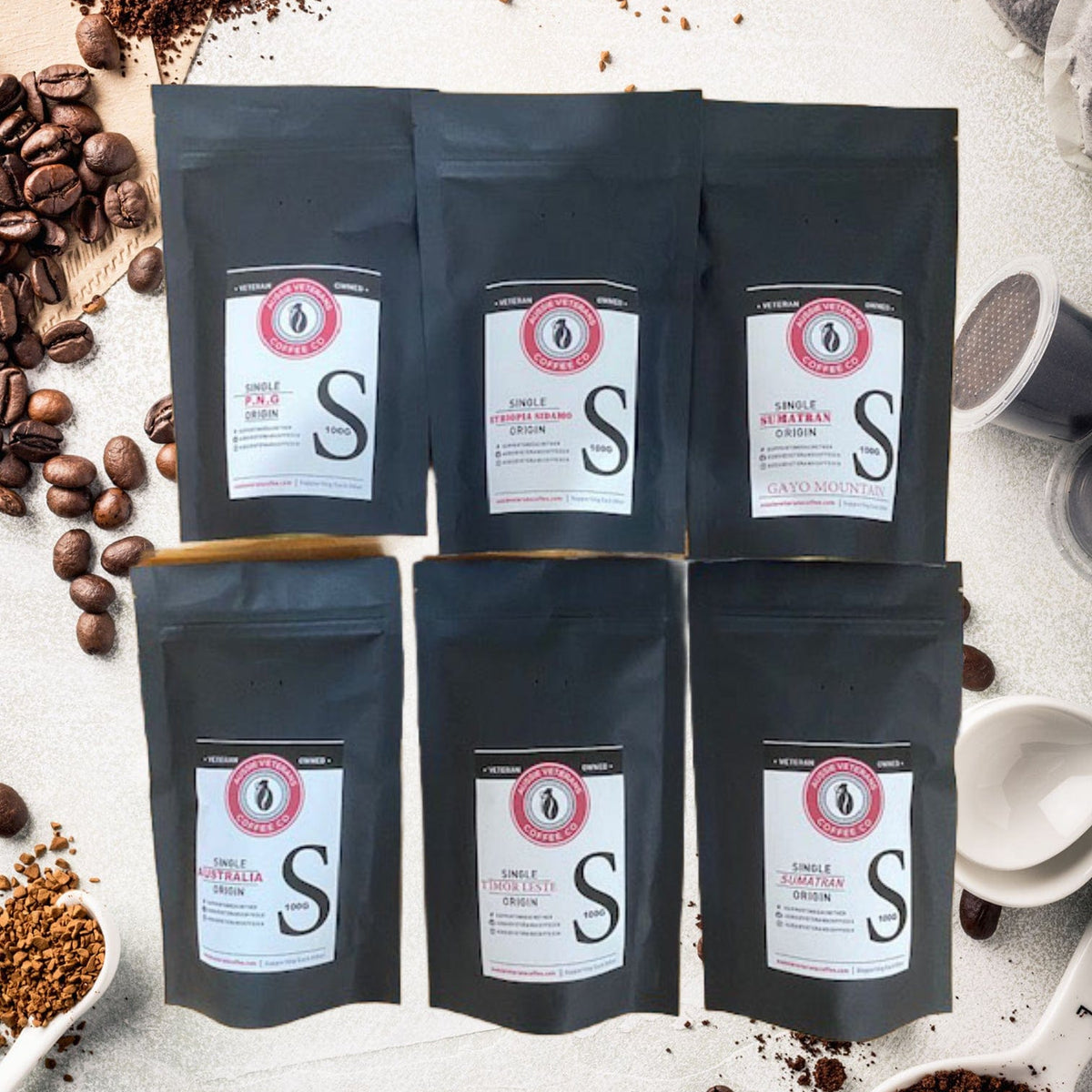 Single Origin Coffee Sampler Pack – Aussie Veterans Coffee Co.